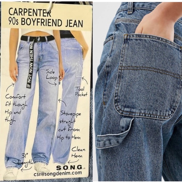 S.O.N.G. | Jeans | Song Denim Carpenter 9s Boyfriend Jean Nwt Size 90 ...